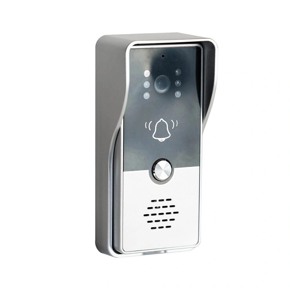 Interfon video 7 inch cu 4 fire, camera HD, control acces RFID si ...