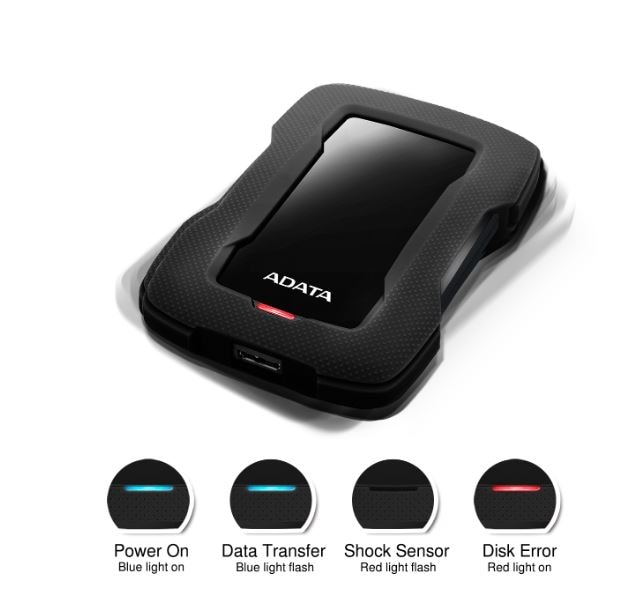 Hard Disk extern ADATA HD330, 1TB, USB 3.2, rosu