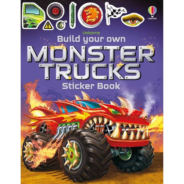 Carte pentru copii, Usborne, Build your own Monster Trucks Sticker Book ... Carte pentru copii, Usborne, Build your own Monster Trucks Sticker Book ...