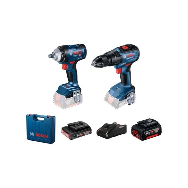 Set Surubelnita Cu Impact Gds 18v 400 Si Masina De Gaurit Cu Percutie