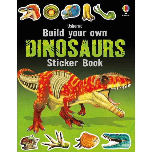 Carte pentru copii, Usborne, Build Your Own Dinosaurs Sticker Book, 5+ ani