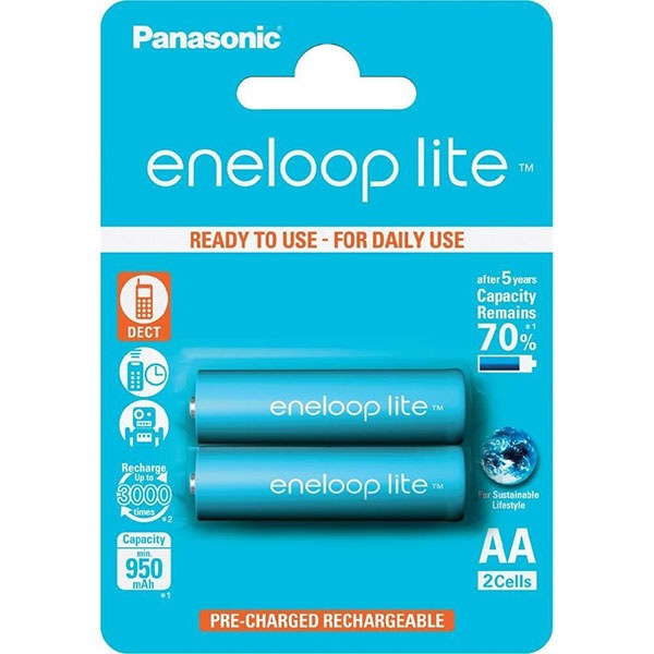 Acumulatori Panasonic Eneloop Lite Lr6 Aa 950mah 2 Bucati